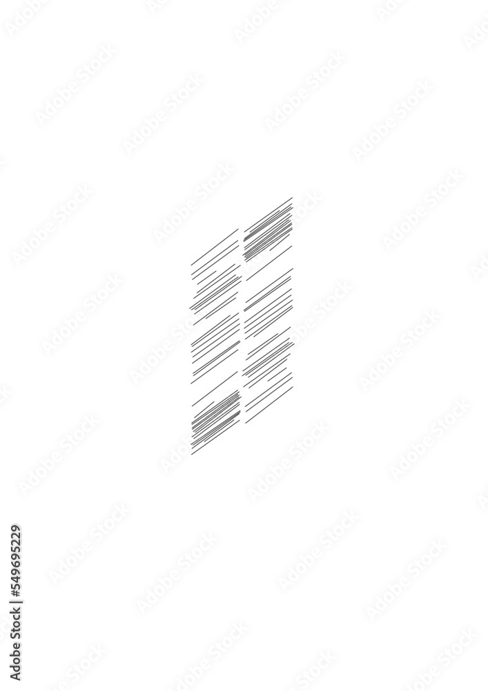 2 colonnes de diverses lignes mis en parallèle et inclinées pour donner ...