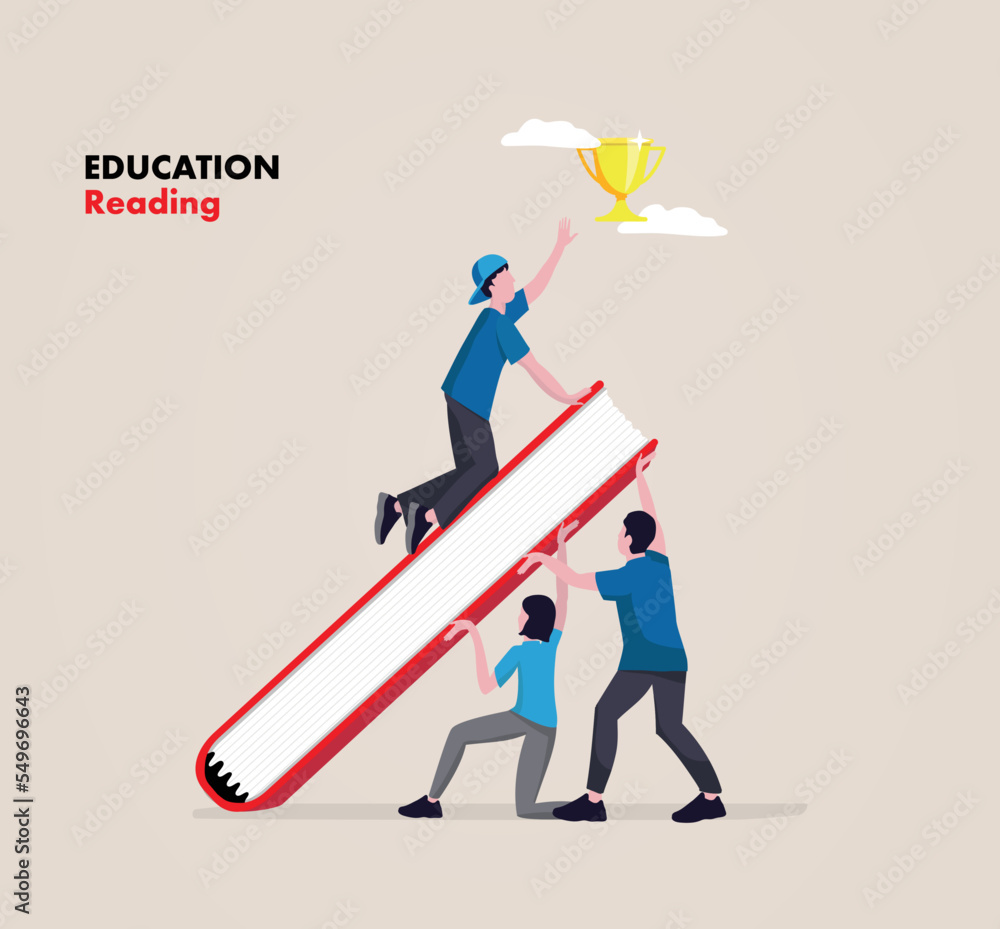 Parents helping teenage child reach goal, student motivation or ...