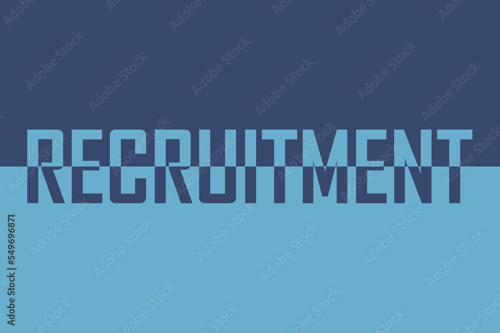 Recruitment, icon. Logo. Colorful typography banner with single word ...