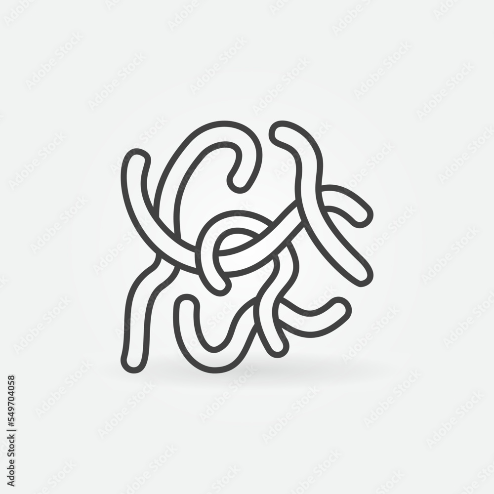 Nematodes Roundworms linear vector Nemathelminthes concept icon Stock ...