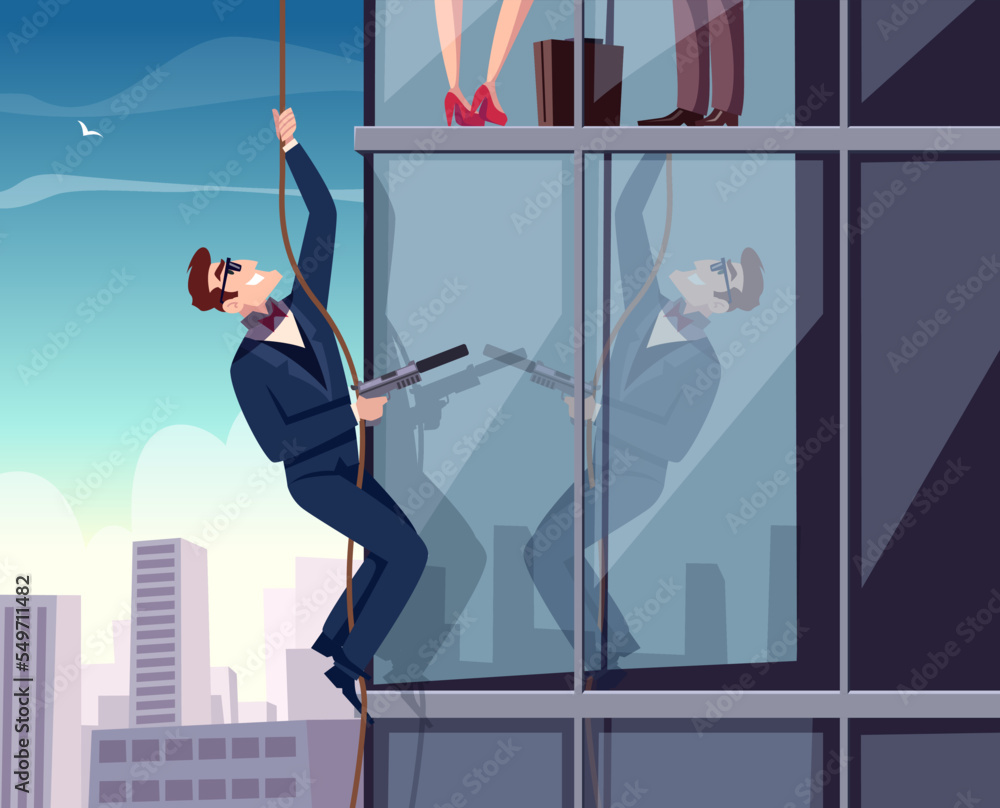 Detective background. Secret spy agent working exact vector action ...