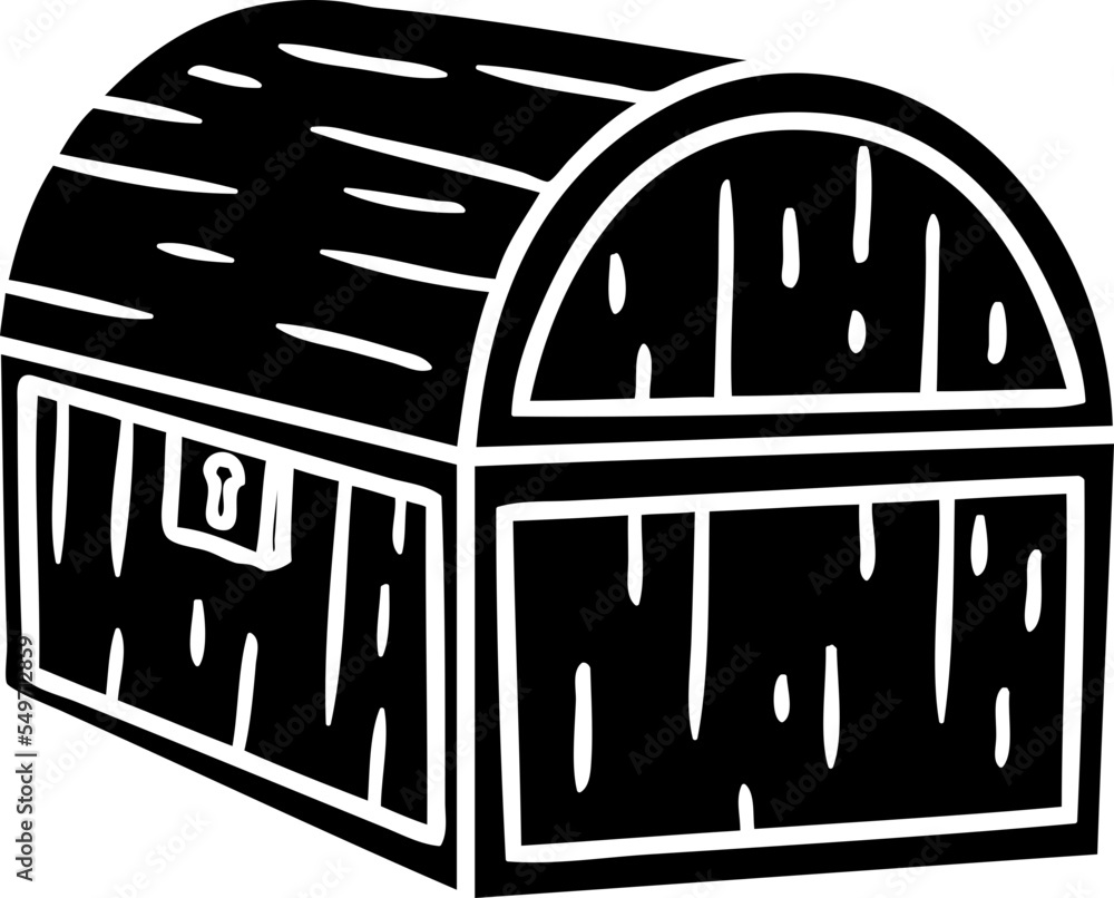 outline of a treasure chest Stock Vector | Adobe Stock