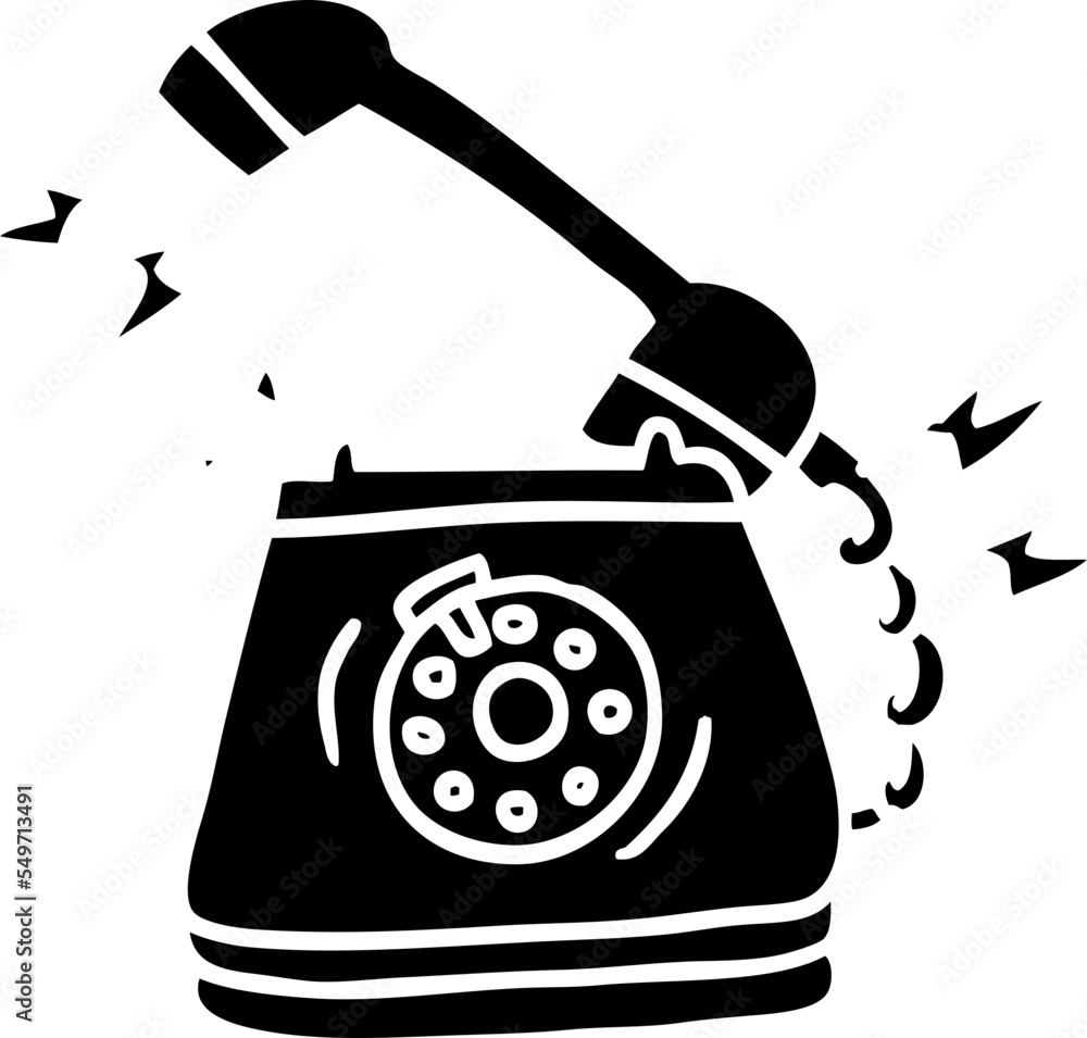 outline cartoon old rotary dial telephone Stock Vector | Adobe Stock