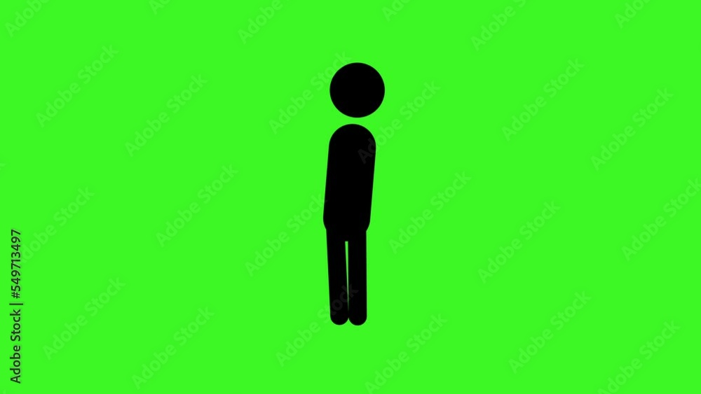 Icon Man walking animation. 2D Figure Cartoon Animations. green ...