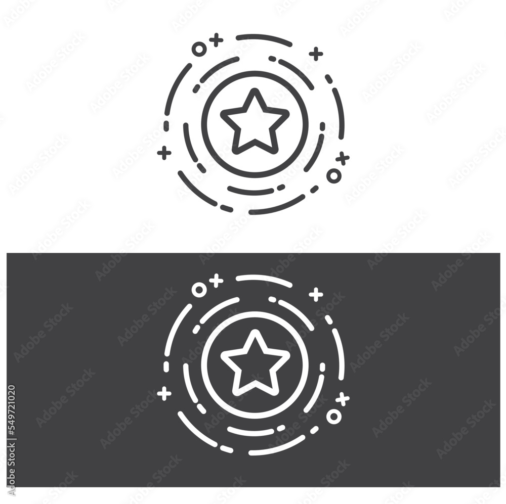 Premium star icon or logo in line style in two different versions ...