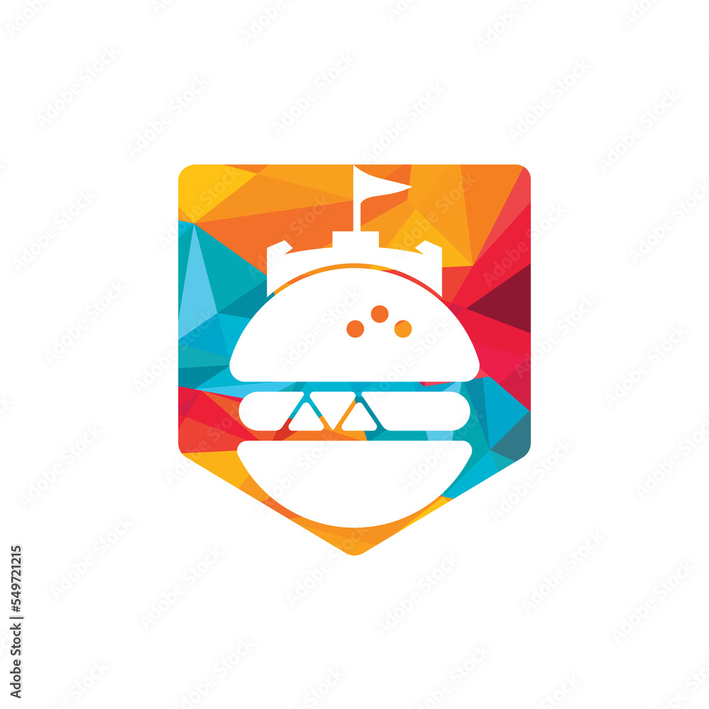 Burger castle vector logo design isolated on transparent background ...