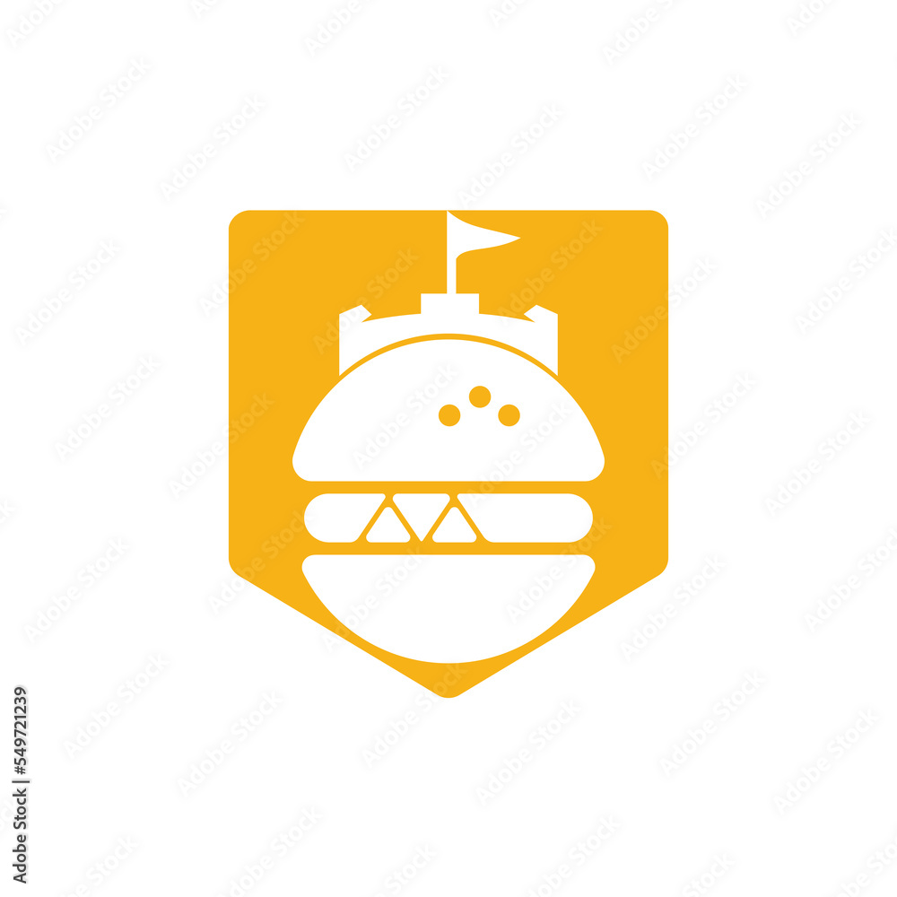 Burger castle vector logo design isolated on transparent background ...
