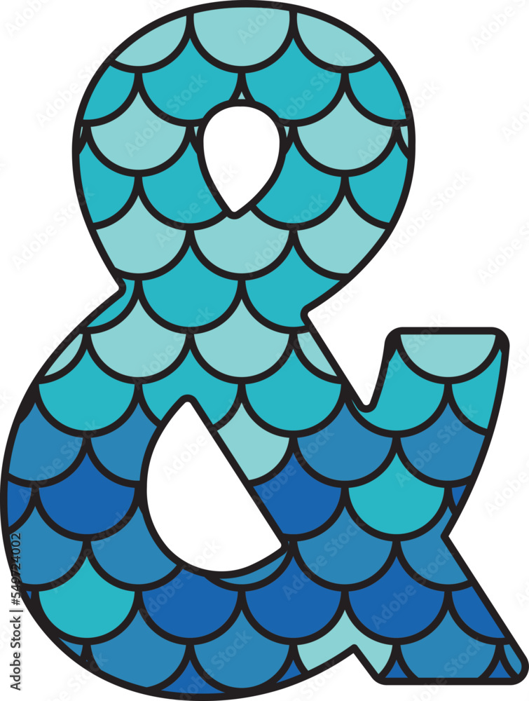 Mermaid Symbol Alphabet And Sign Stock Vector | Adobe Stock