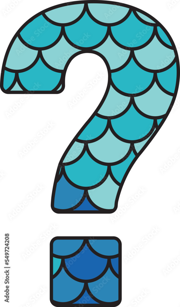 Mermaid Symbol Alphabet Question Mark Stock Vector | Adobe Stock