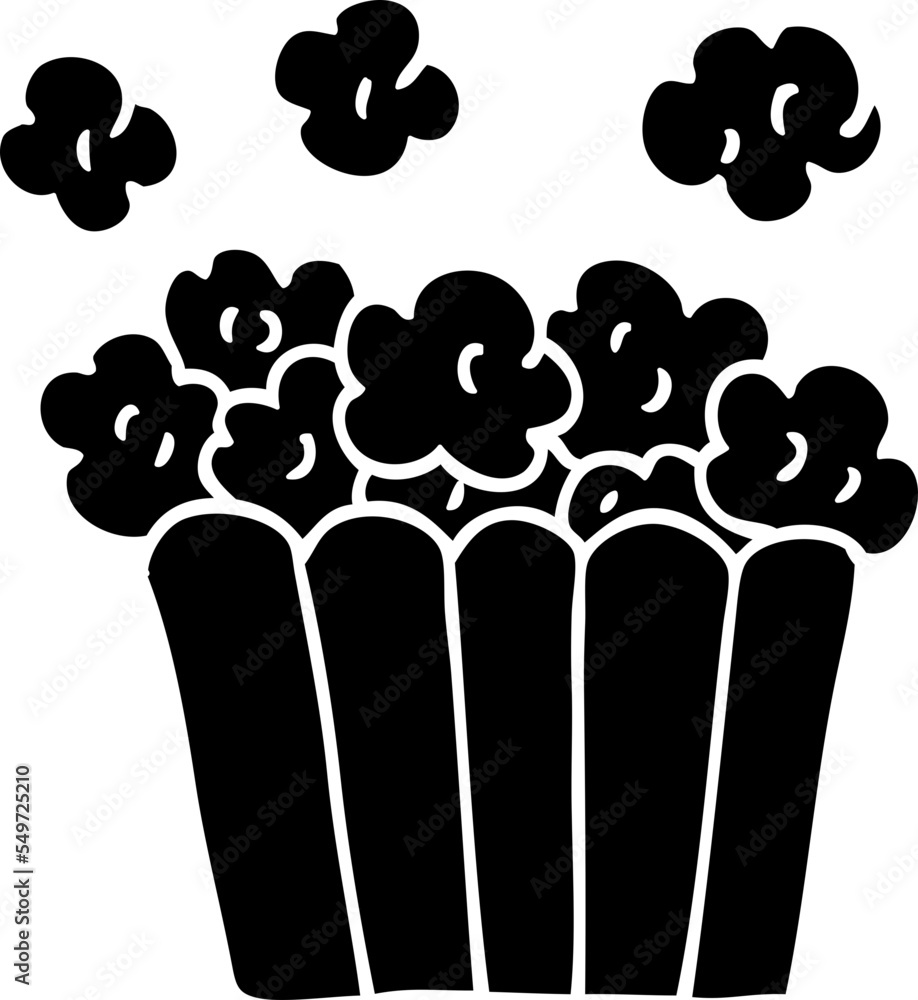 outline cartoon popcorn Stock Vector | Adobe Stock
