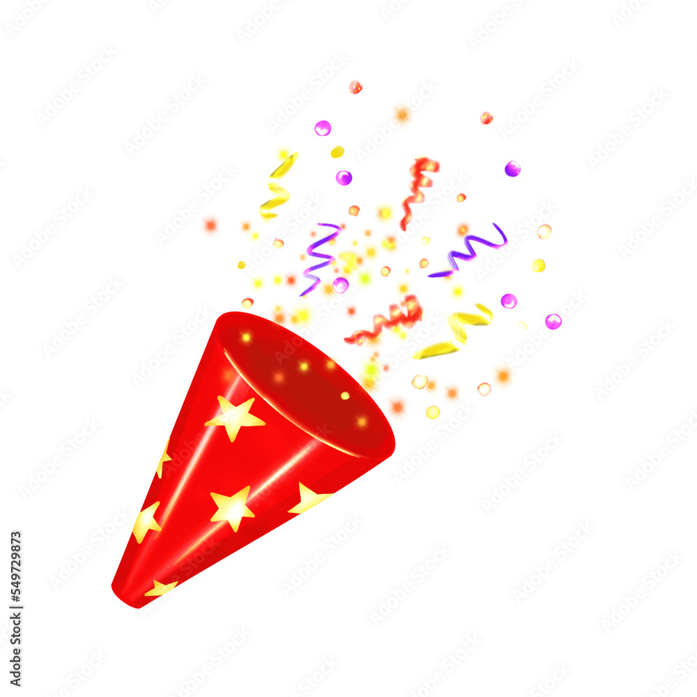 Colorful confetti explosion on transparent background Stock ...