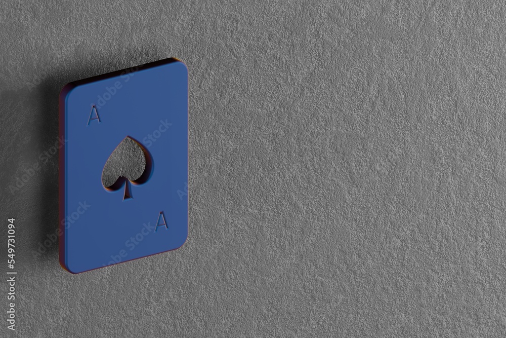 Beautiful abstract illustrations Blue Ace of Spades symbol icons on a ...
