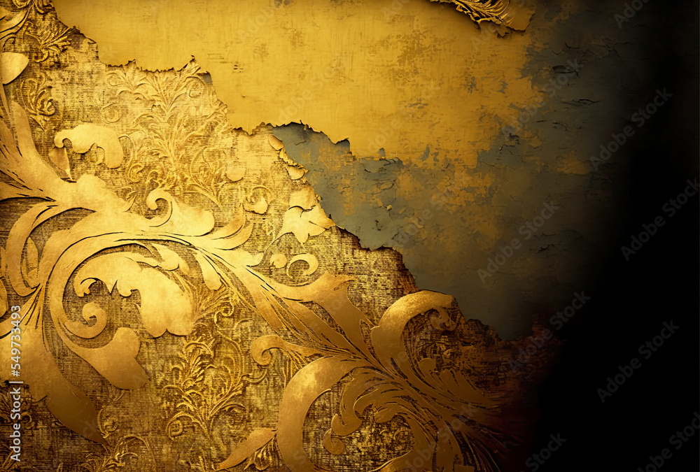 background with texture, damaged gold background, distressed gold ...