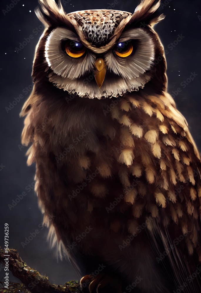 Furious Brave Owl in Ancient Fantasy Armor - Digital Art, Concept Art ...
