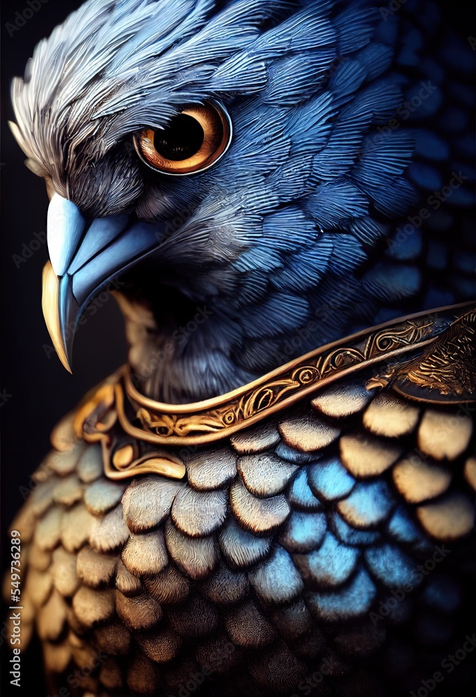 Brave Pigeon Dove Warrior in Ancient Armor - Digital Art, Concept Art Stock Illustration | Adobe ...