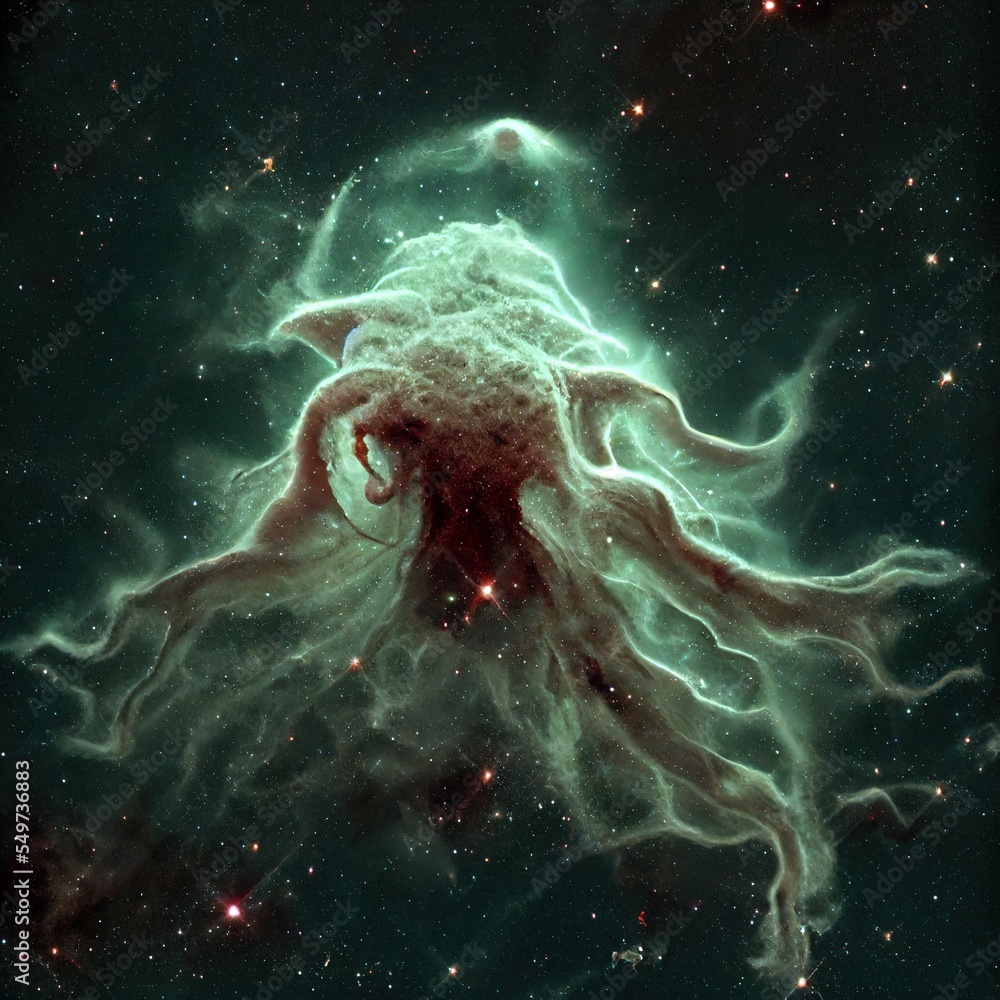 Cosmic Cthulhu Octopus Nebula Astrophotography - Digital Art, Concept ...