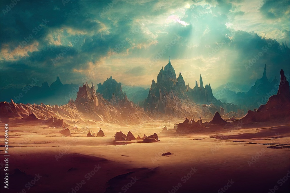 Forbidden Lands Fantasy Destroyed World Turned into Desert Landscape ...