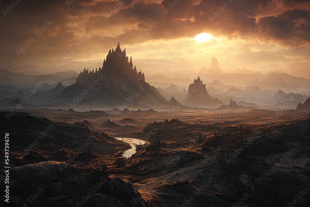 Forbidden Lands Fantasy Destroyed World Turned into Desert Landscape ...