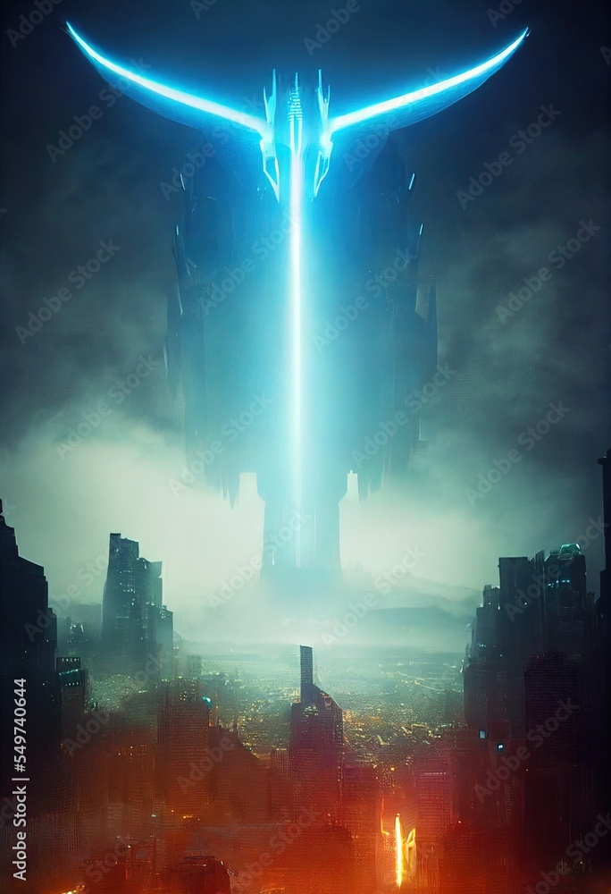 Giant Robot Beast above the City - Japanese Tokyo Style - Digital Art ...