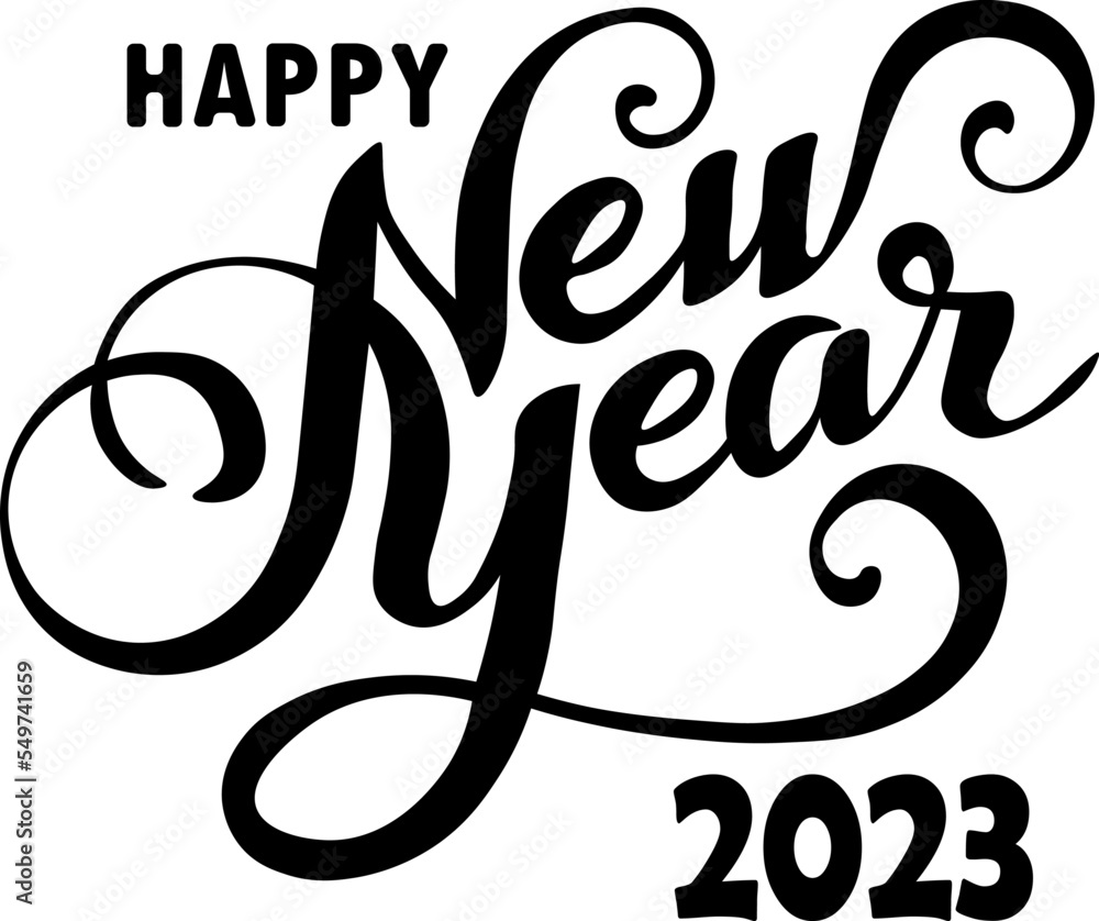 Vetor De 2023 Happy New Year Text Logo Design Number 2023 Design