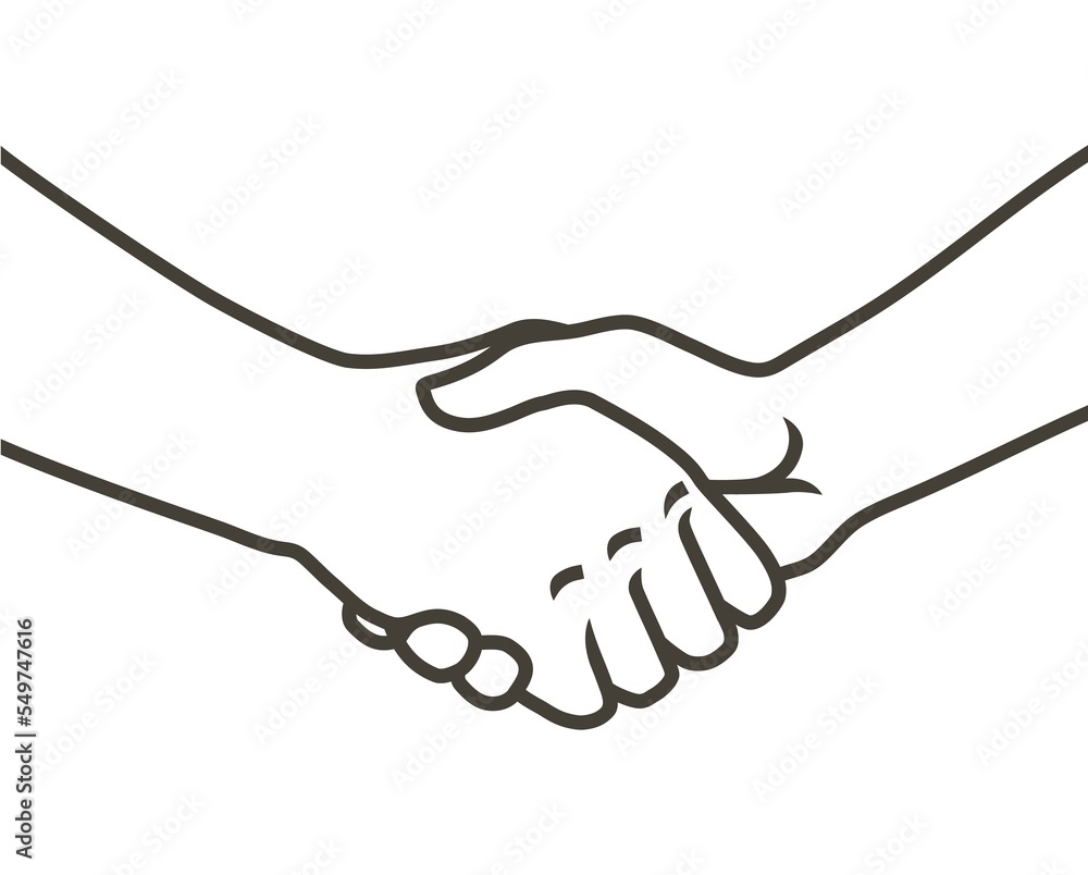 Two hands shaking each other. Partners handshake. Hands holding one ...