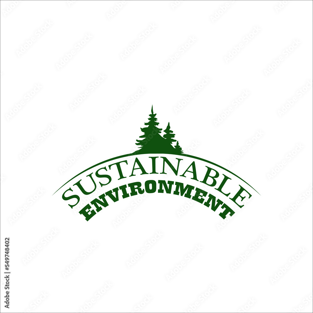 Vetor de Sustainable environment logo. Keep the environment clean ...