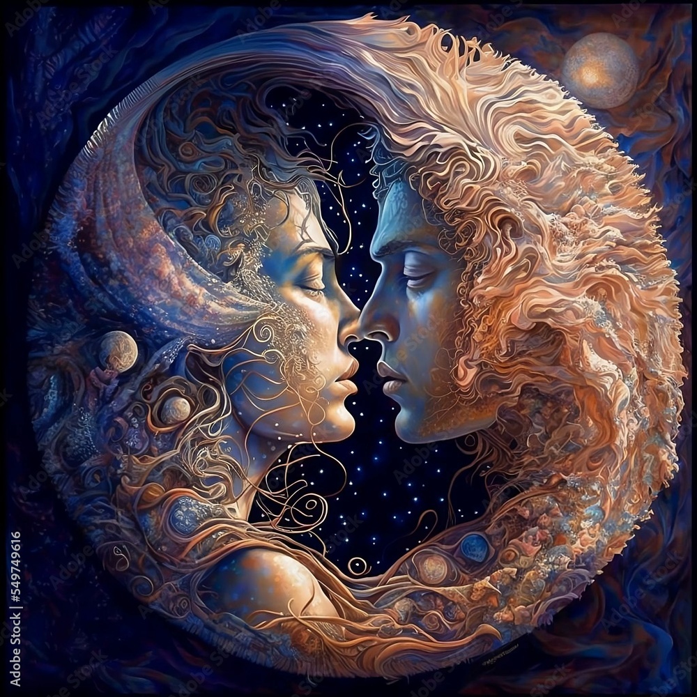 Cosmic Kissing Love Artwork | Created Using Midjourney ai and Photoshop ...