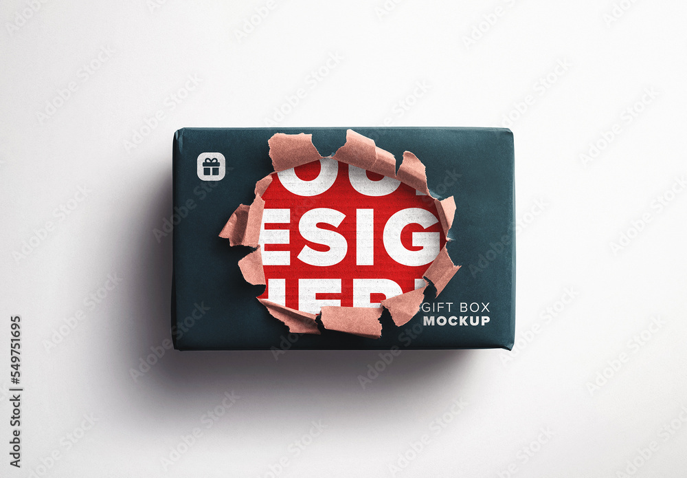 Gift Box Ripped Open Mockup Stock Template | Adobe Stock