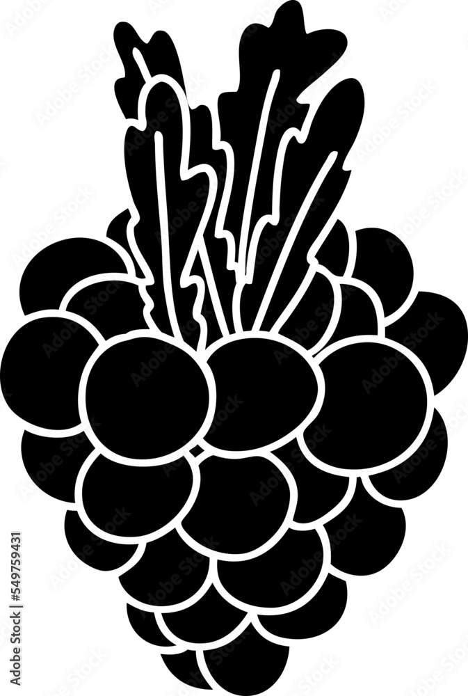 outline quirky cartoon bunch of grapes Stock Vector | Adobe Stock