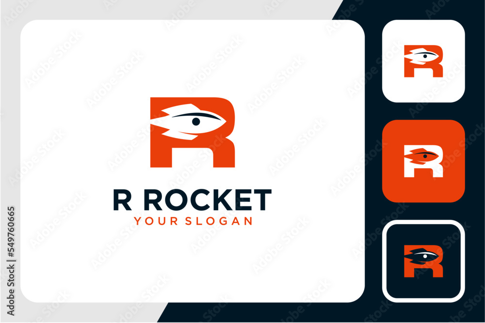 rocket logo design with letter r Stock Vector | Adobe Stock