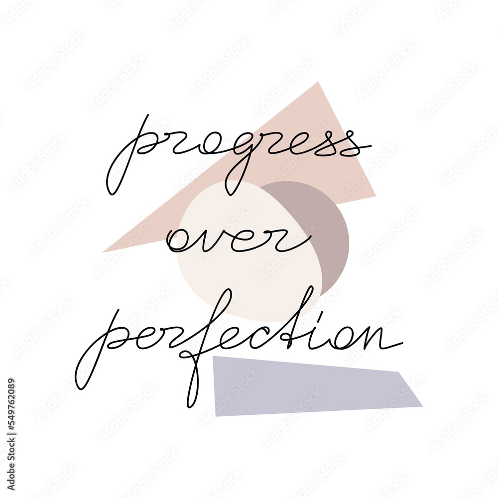 Motivational handwritten lettering vector. Progress Over Perfection ...