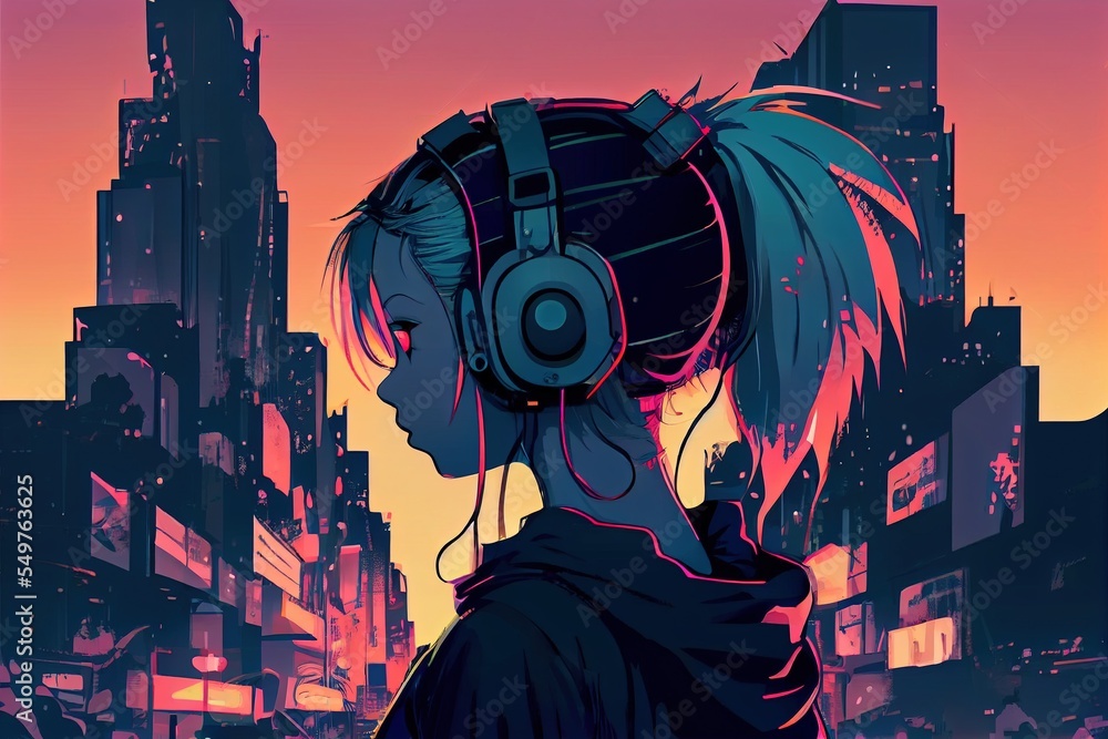 Anime Girl Listen To Music
