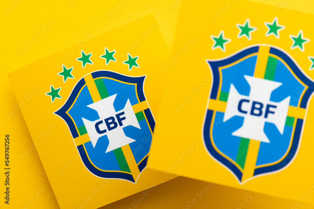 LONDON, UK - December 2022: Brazil national football team logo ...