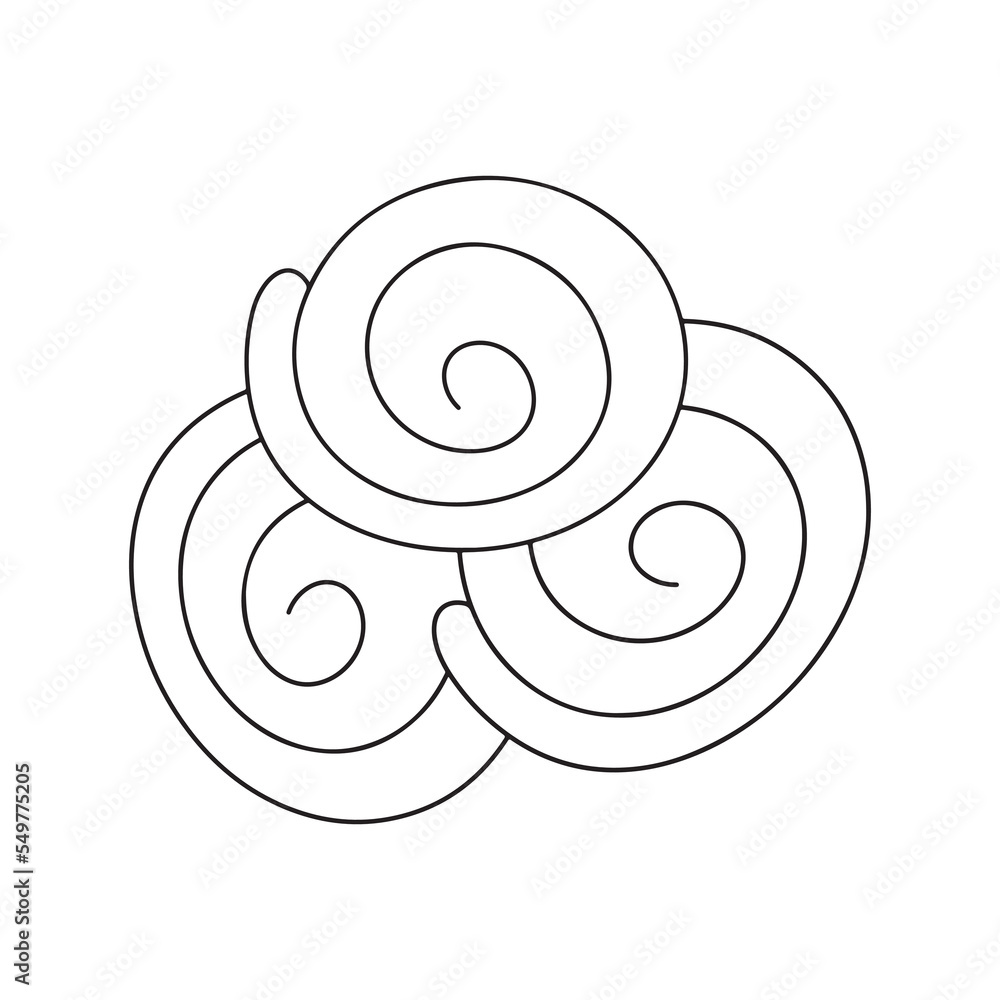 Murukku - savoury, crunchy Indian snack. Simple doodle contour line ...