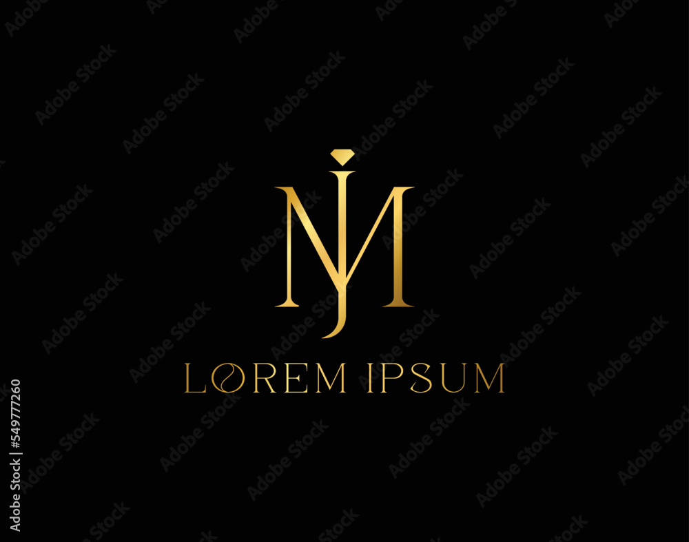 Mj premium brand logo, MJ diamond logo, Diamond logo, MJ golden logo ...