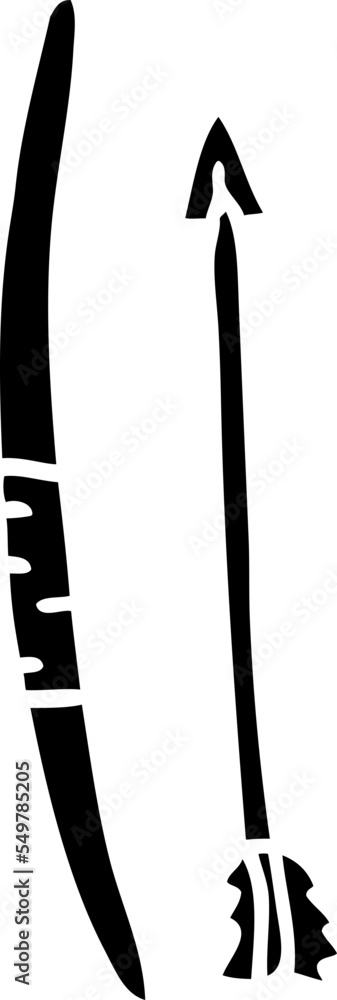 line drawing cartoon of a bow and arrow Stock Vector | Adobe Stock