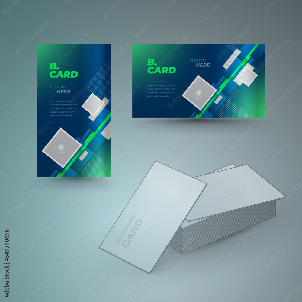 Business cart set vertical and horizontal design template hi-tech ...