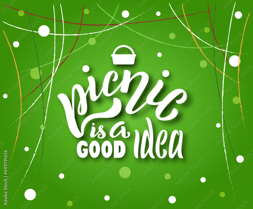 Handdrawn vector illustration with color lettering on textured ...