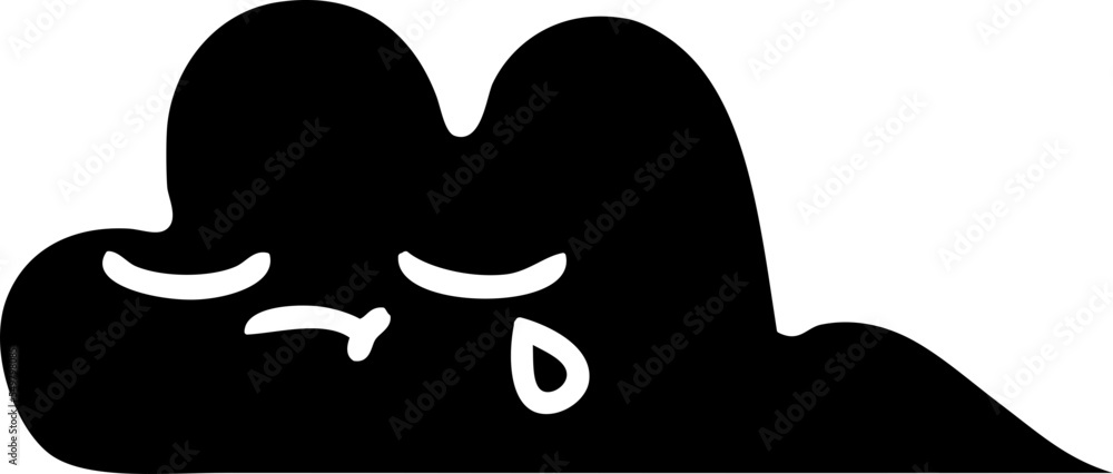line drawing cartoon of a storm snow cloud Stock Vector | Adobe Stock