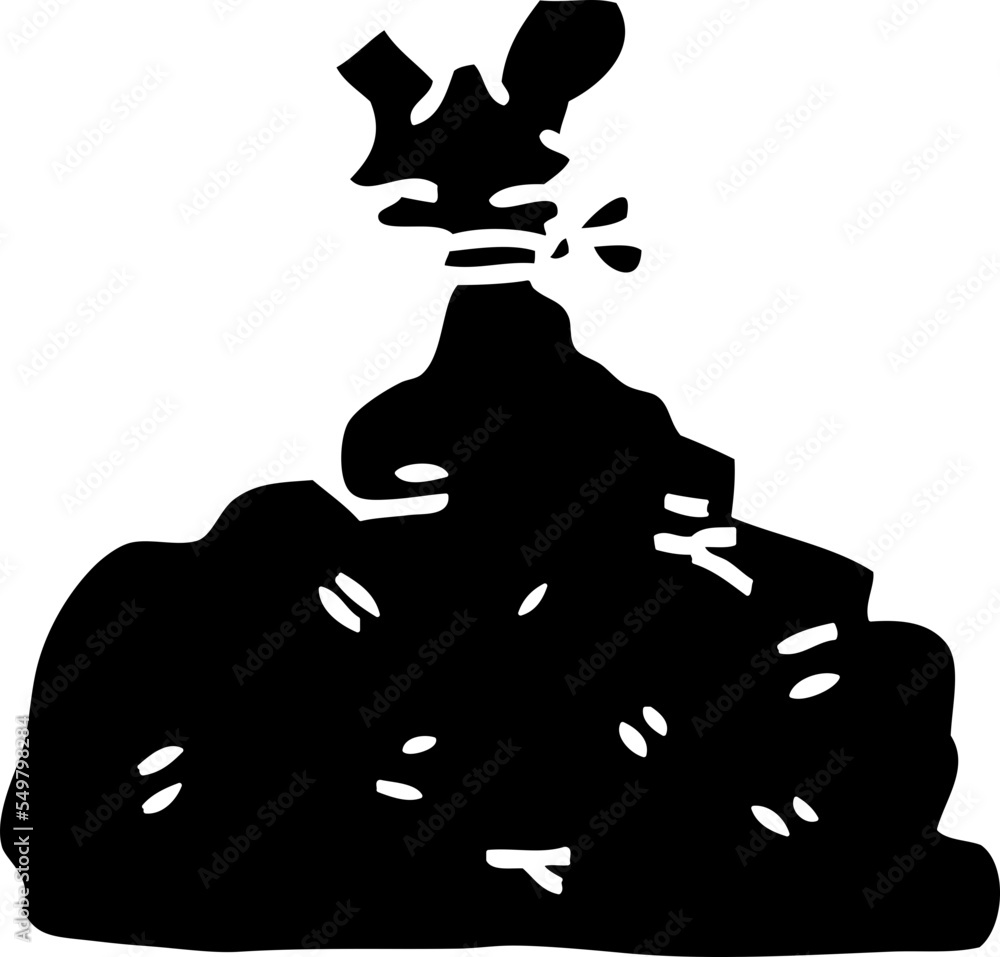 outline cartoon garbage bag Stock Vector | Adobe Stock