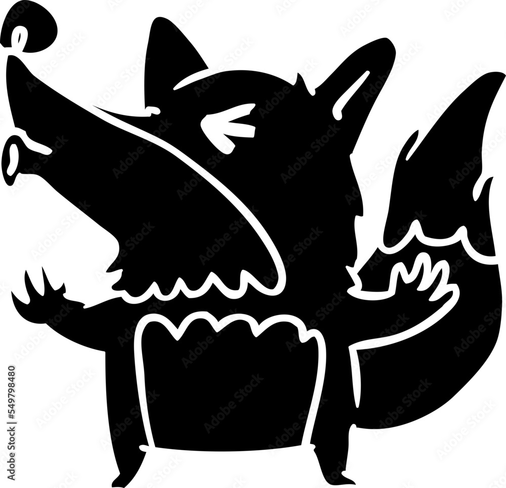 outline of a halloween werewolf howling Stock Vector | Adobe Stock