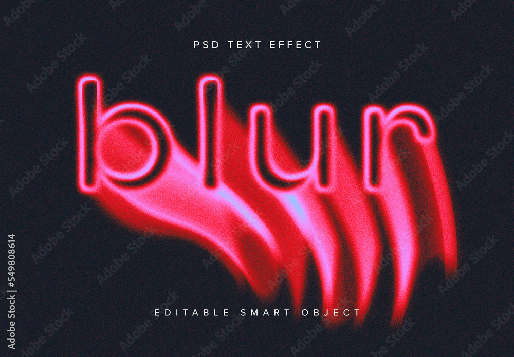 Warped Blur Text Effect Mockup Stock Template | Adobe Stock