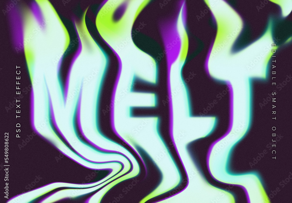 Melting Text Effect Mockup Stock Template | Adobe Stock