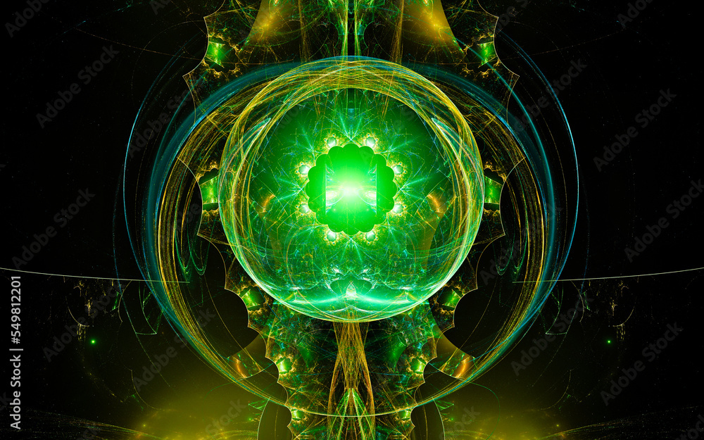 abstract illustration of a computer generated fantastic emblem in ...