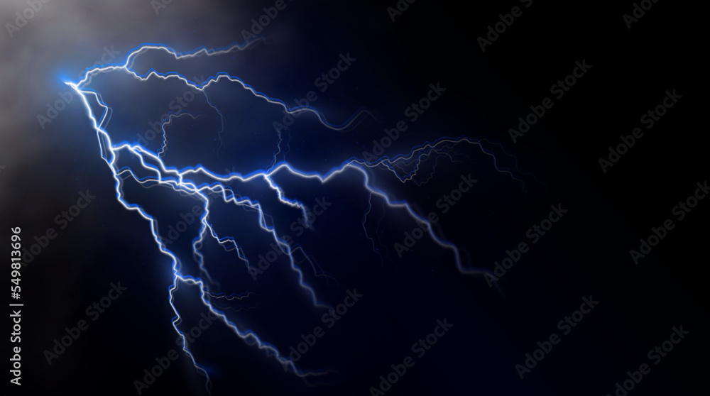 Light blue and white isolated vector lightning png. Magic light ...
