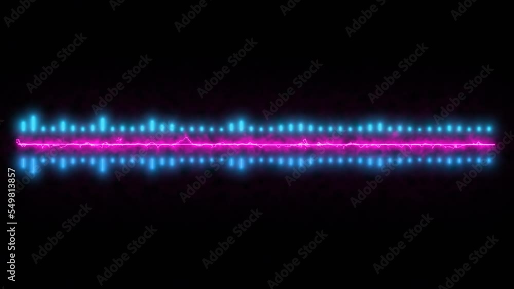 Futuristic waveform visualizer of audio beats vibration, stereo track ...