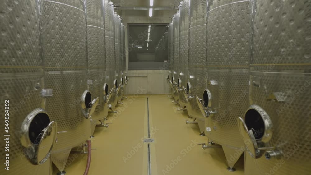 Modern metal tanks for fermentation at the manufacture Stock Video ...