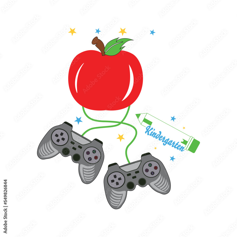 100 days of school kindergarten gamer construction apple svg, 100 days ...