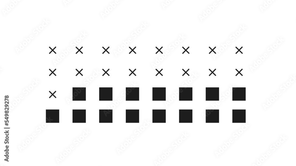Checklist Animation with Cross and Checkmark Symbol on white background ...