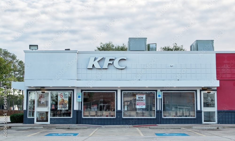 KFC storefront exterior in Houston, TX. Kentucky Fried Chicken, iconic ...